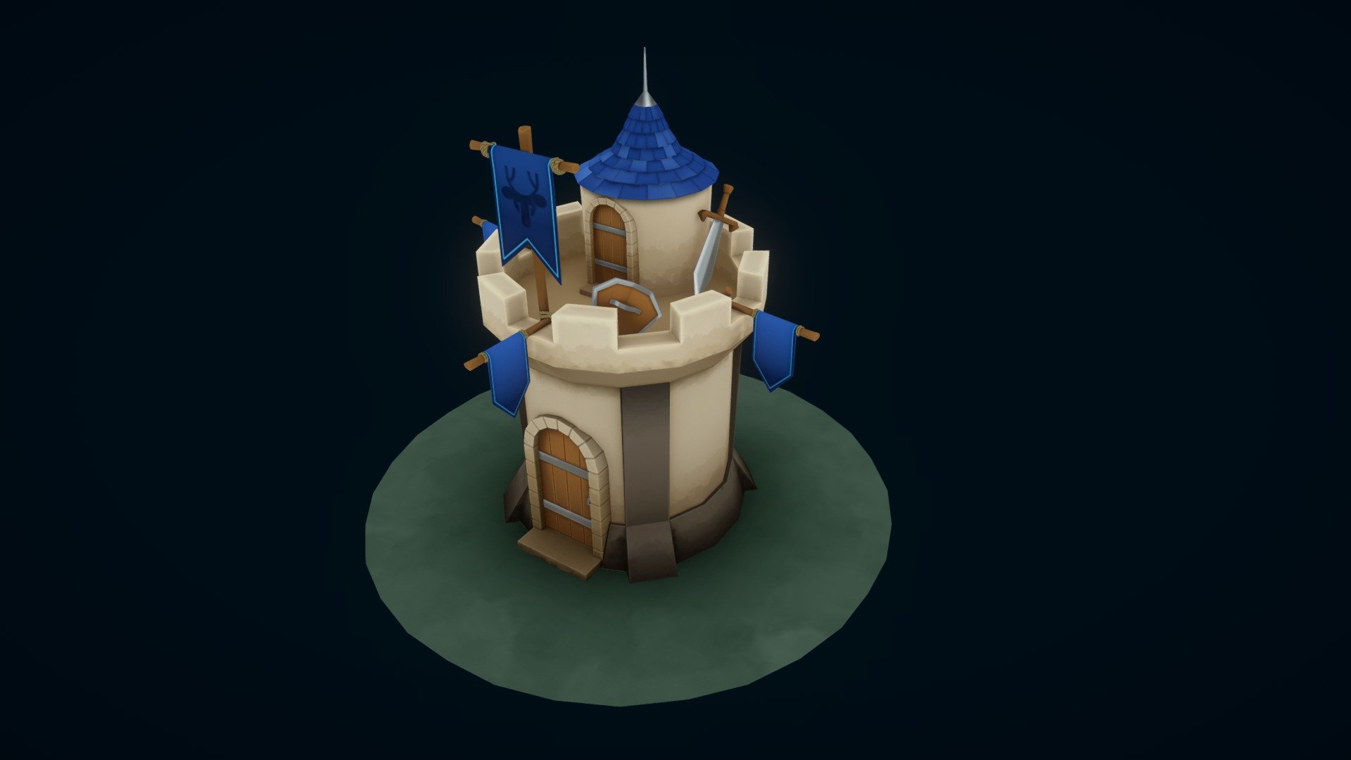 Stylized Medieval Tower - 3D model by elfcy [fe967da] - Sketchfab