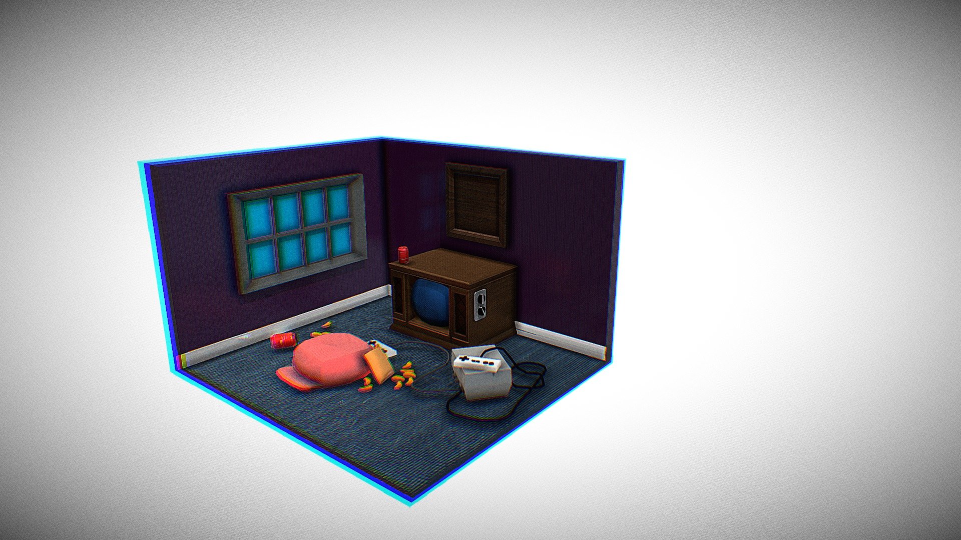 Retro room - 3D model by abrahamortega [fe974aa] - Sketchfab