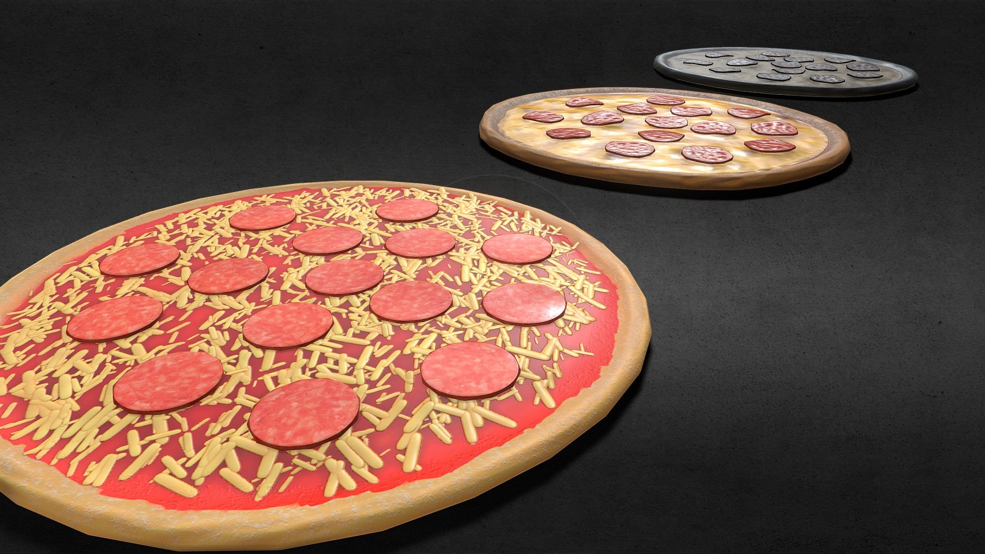 Pepperoni Pizza - Download Free 3D model by Hene [fe9a80a] - Sketchfab