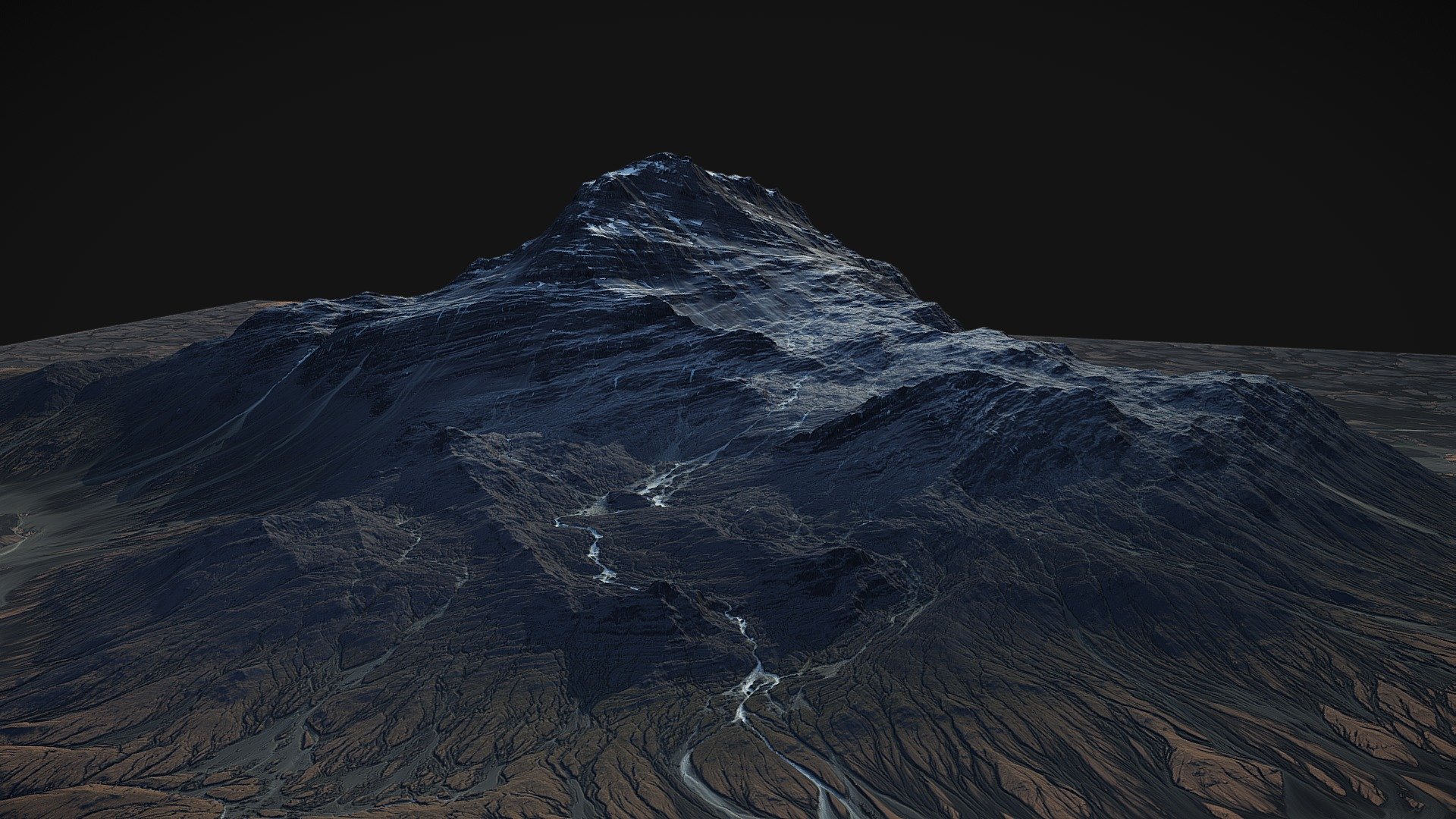 Iceland Black Mountains (World Machine) (4) - Buy Royalty Free 3D model ...