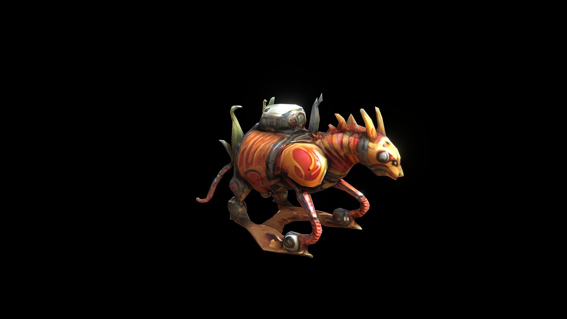 a cartoon drawing of a robotic animal with sp - Download Free 3D model ...