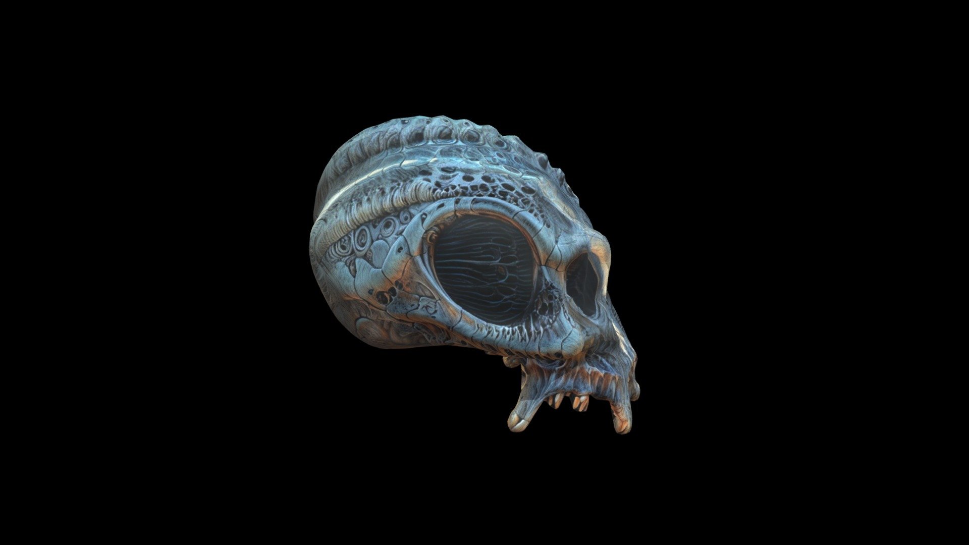 Alien Face Skull Artwork - 3D model by characterworld (@iamkaustubhb ...