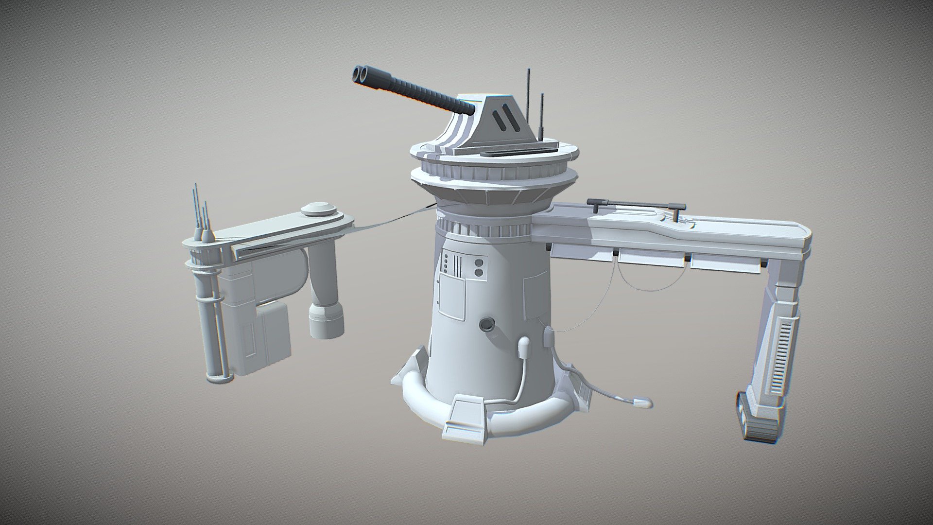 Star Wars Galaxy's Edge Inspired Turret DF12 - Buy Royalty Free 3D ...