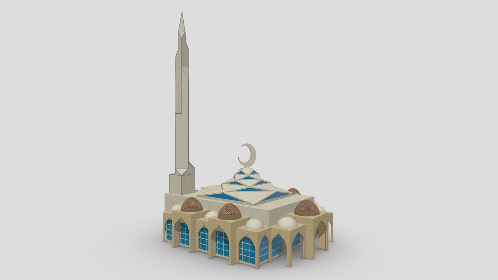 0174 - Mosque Building - Buy Royalty Free 3D model by Vertex - Egyptian ...
