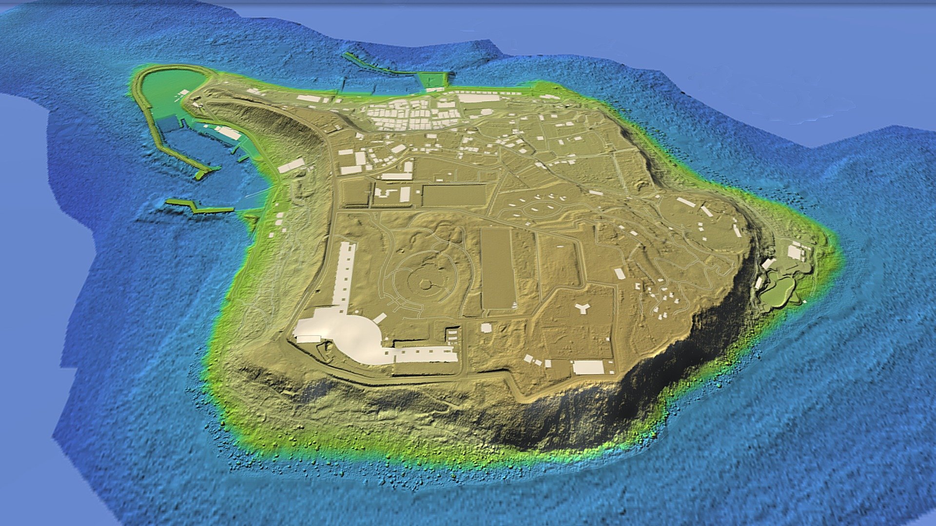 初島 3D地形図 3D Terrain of Hatsushima, Atami - Download Free 3D model by ...