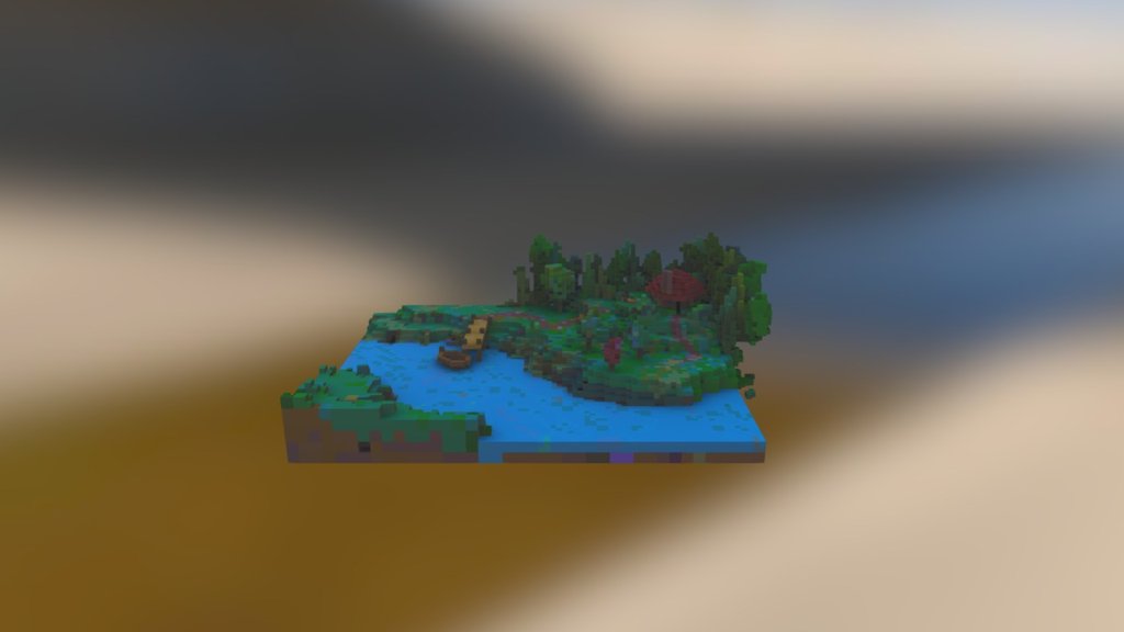 Voxel River Tile - 3D model by EthanBurnsides [feca29a] - Sketchfab