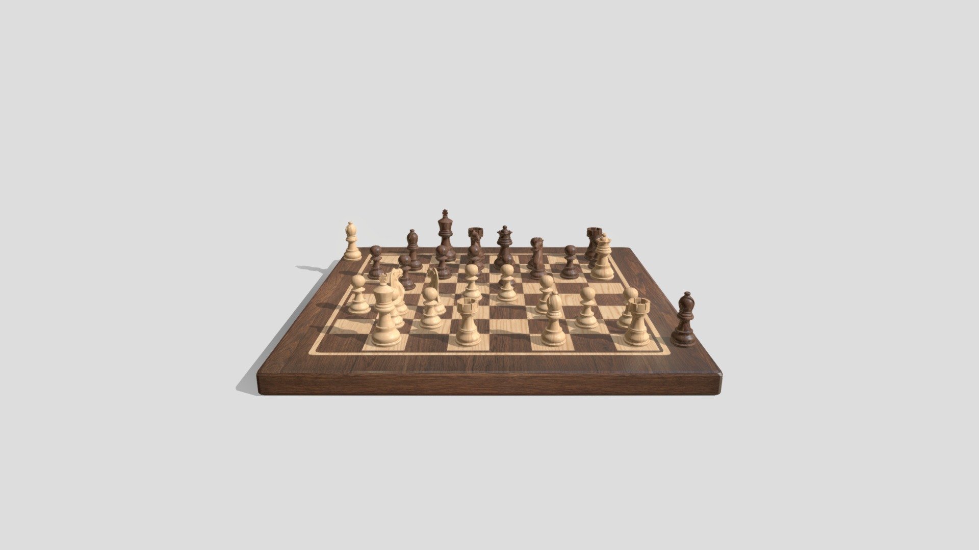 Wooden Chess Board - Download Free 3D model by Bhargav Limje ...
