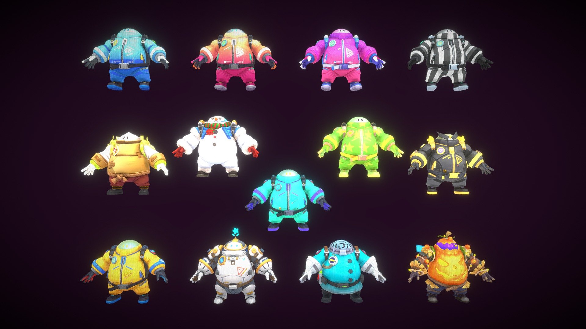 Fat space boy colection - Buy Royalty Free 3D model by Luna Studio ...