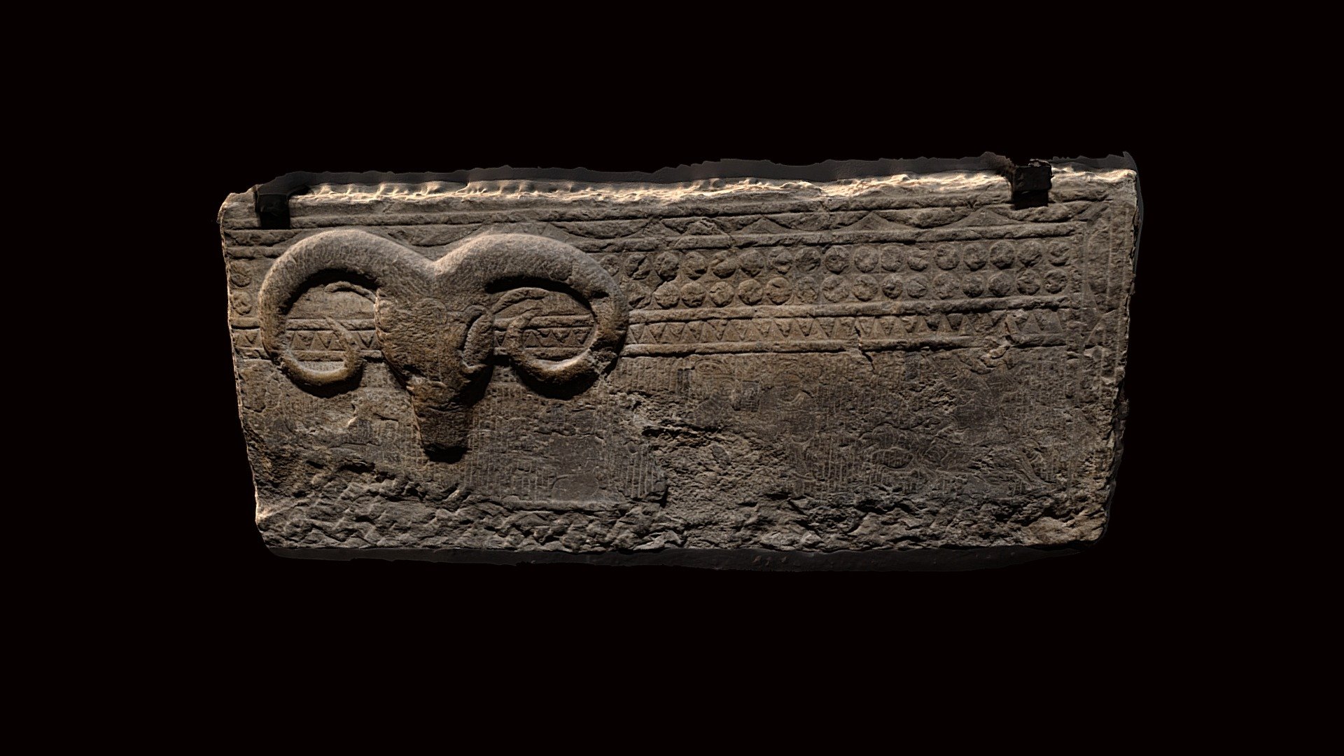 A stone relief with a ram's head - 3D model by danielpett [fecbd9e ...