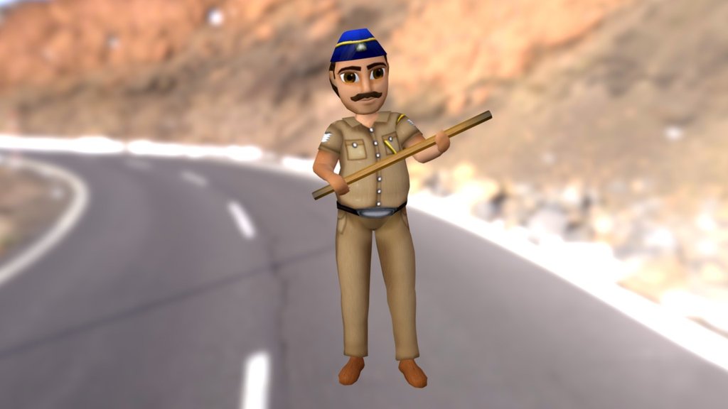Stylized Mumbai police character - 3D model by Dhaval Panchal ...