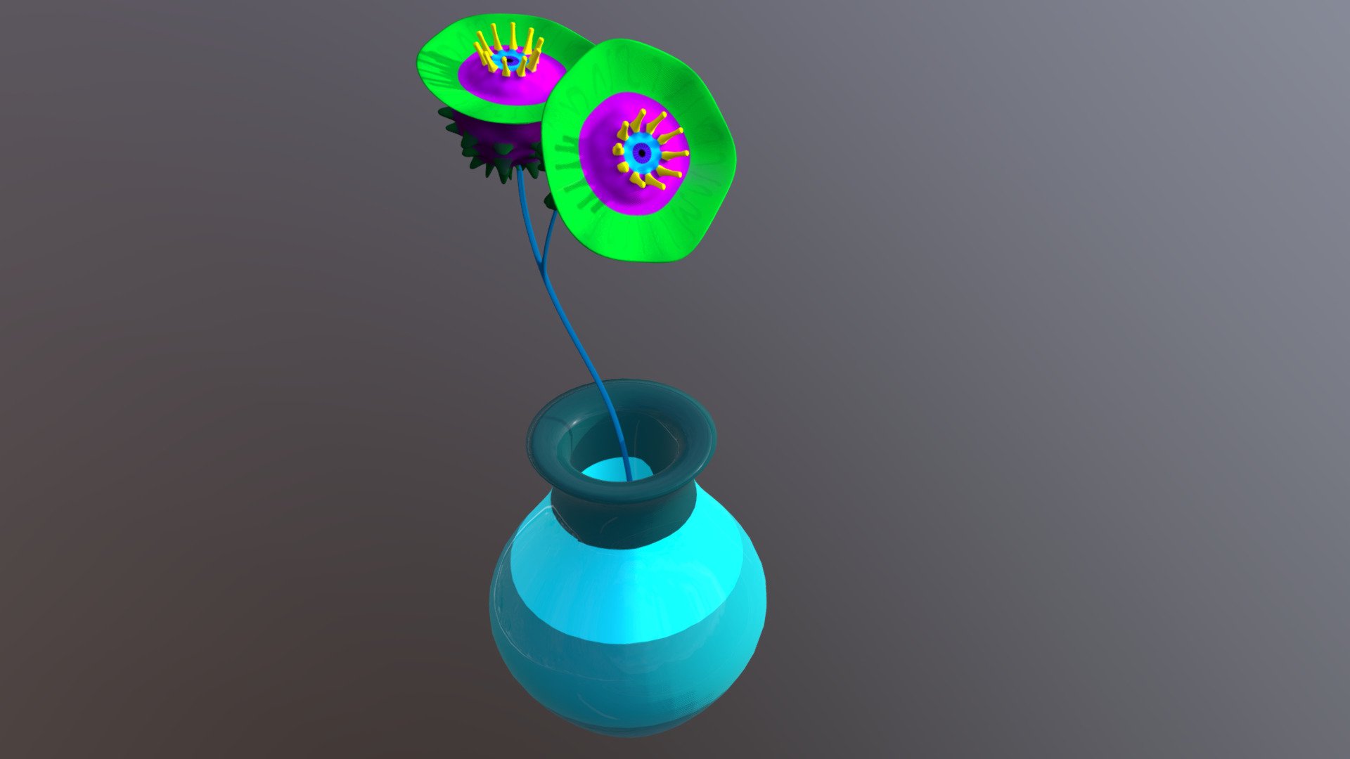 Vase And Alien Flowers - 3D model by benediktorn [fed887a] - Sketchfab