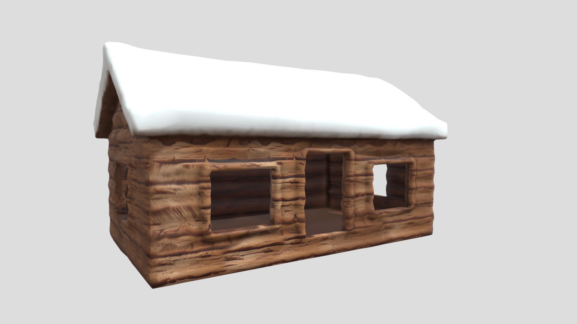 Snowy Cabin - 3D model by Benworks Creations (@BenworksCreations ...