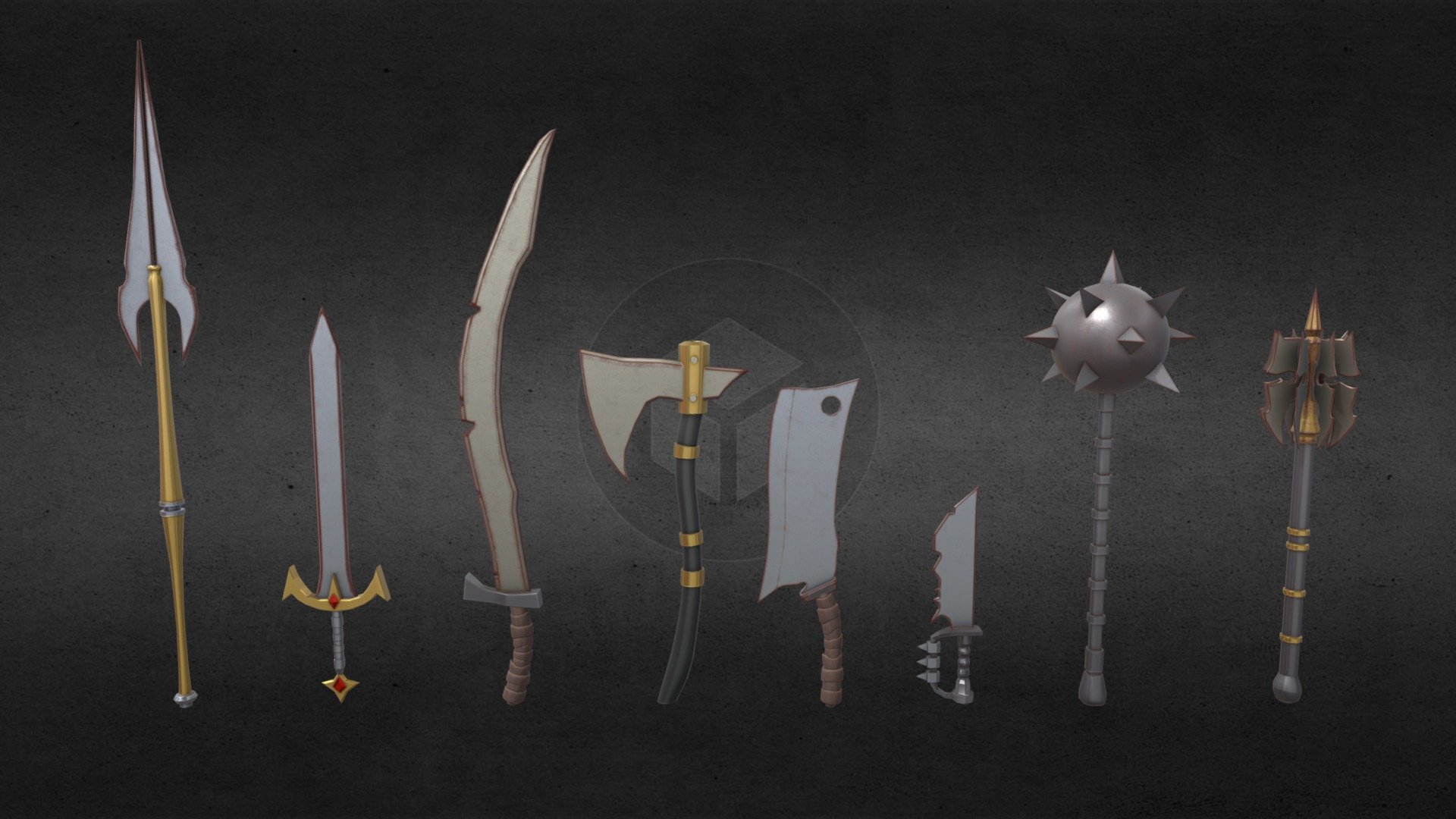 Stylized Medieval Weapons Pack - Buy Royalty Free 3D model by ...