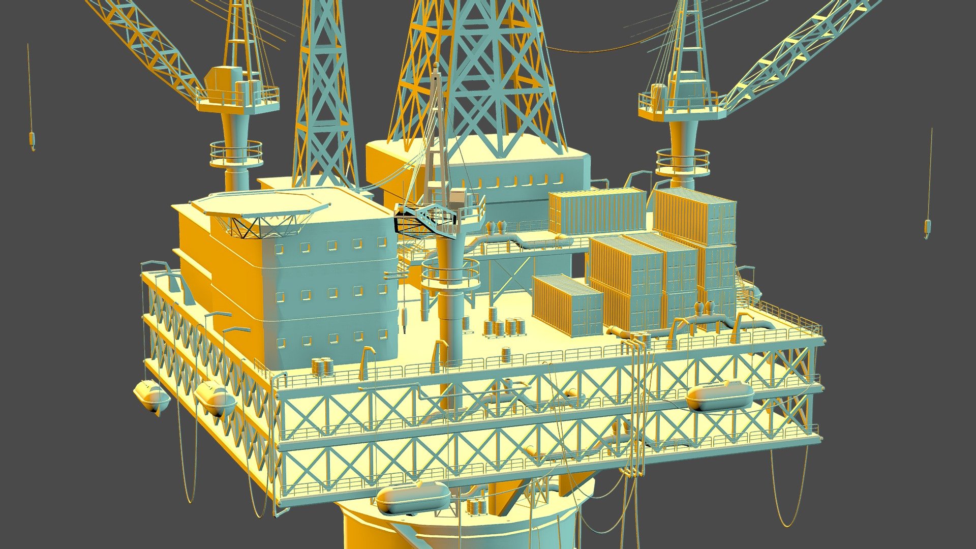 Oil rig - 3D model by Jakub Brokl (@jakubbrokl) [fee2067] - Sketchfab