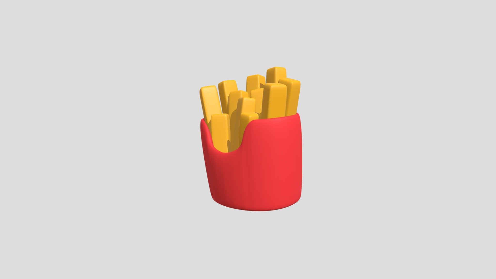 Fries 3d toon - Icon - 3D model by shreyashchhatbar [fee2277] - Sketchfab