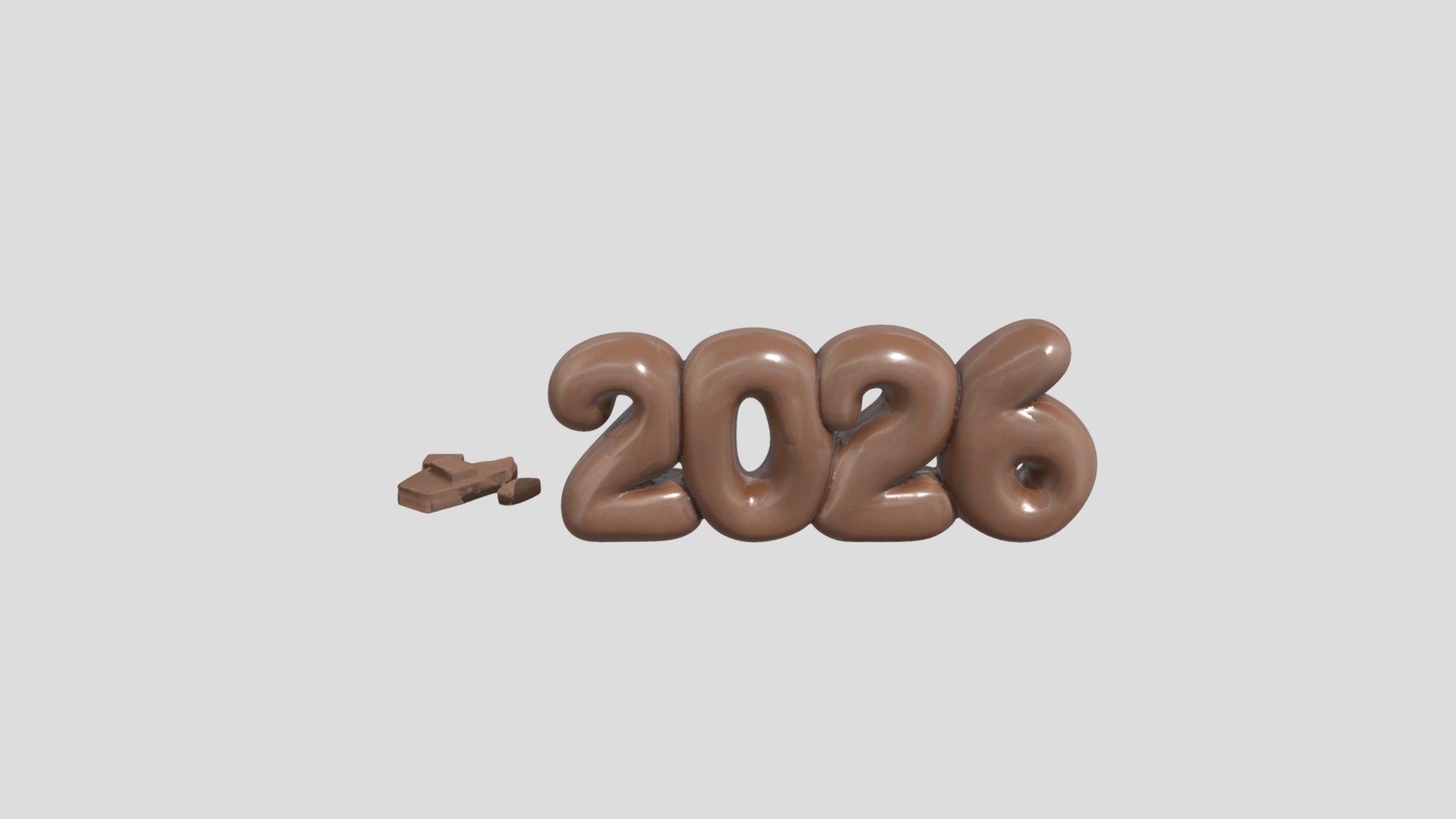 2026 in Chocolate - 3D model by Abhimanyu.Goel [fee850c] - Sketchfab