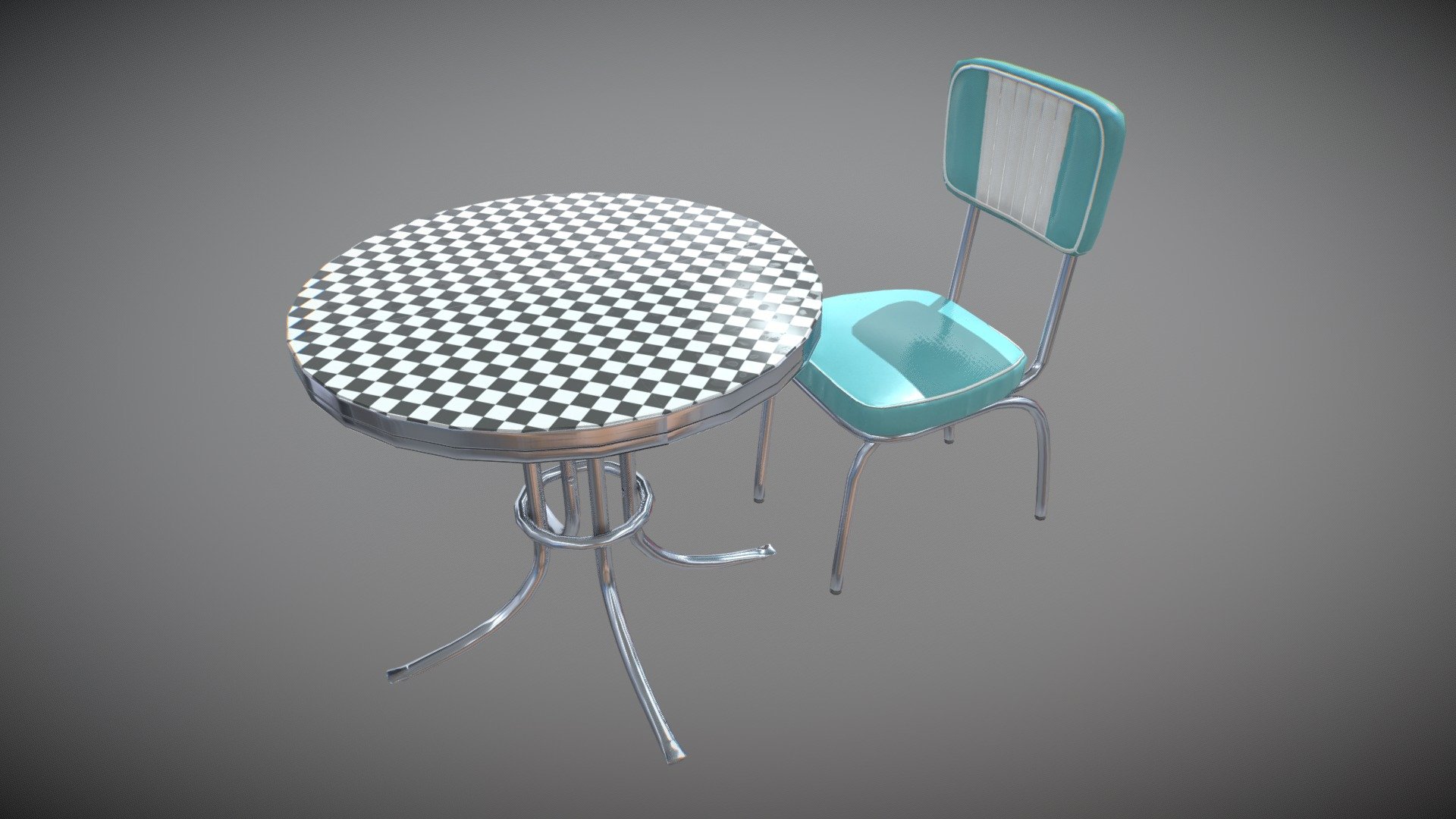 table with chair - 3D model by cardiosaurus [feeb8a2] - Sketchfab