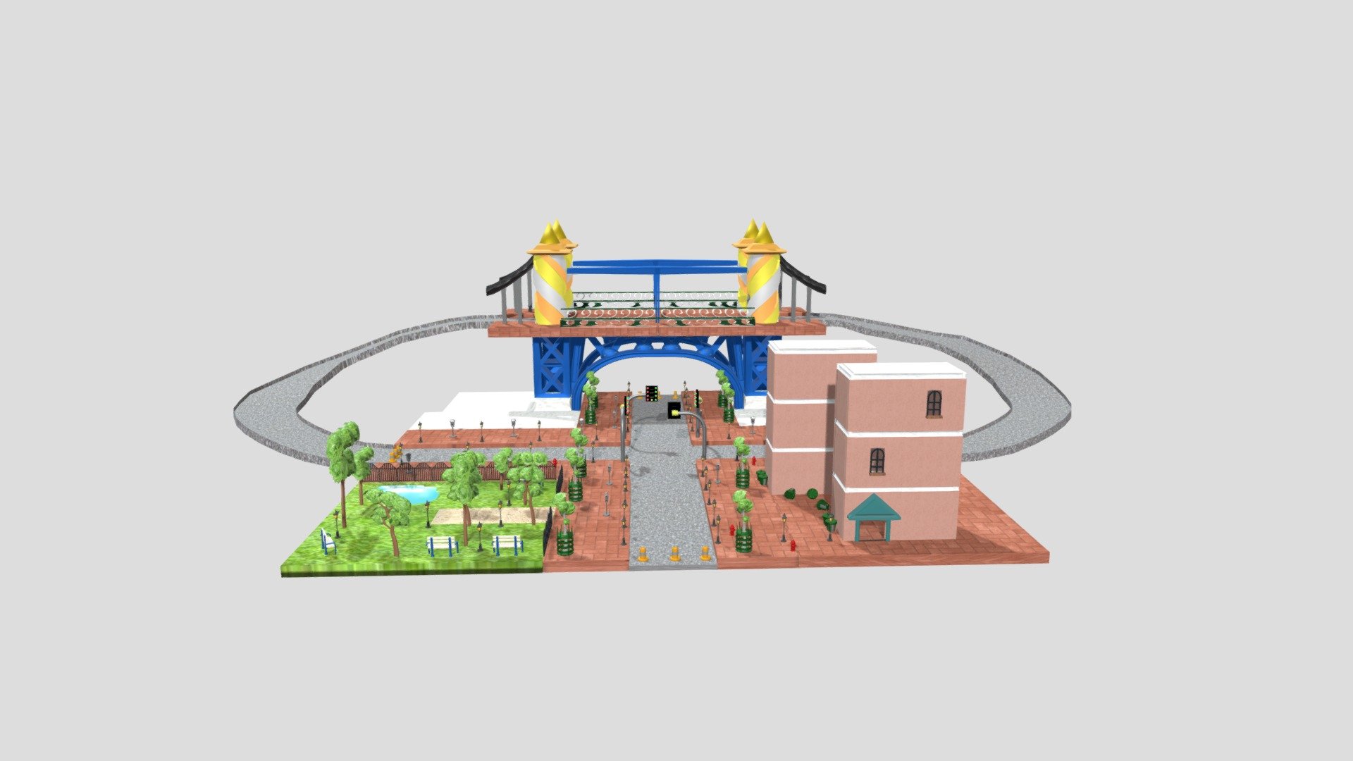 City Layout - 3D model by alkaline6022 [feef333] - Sketchfab