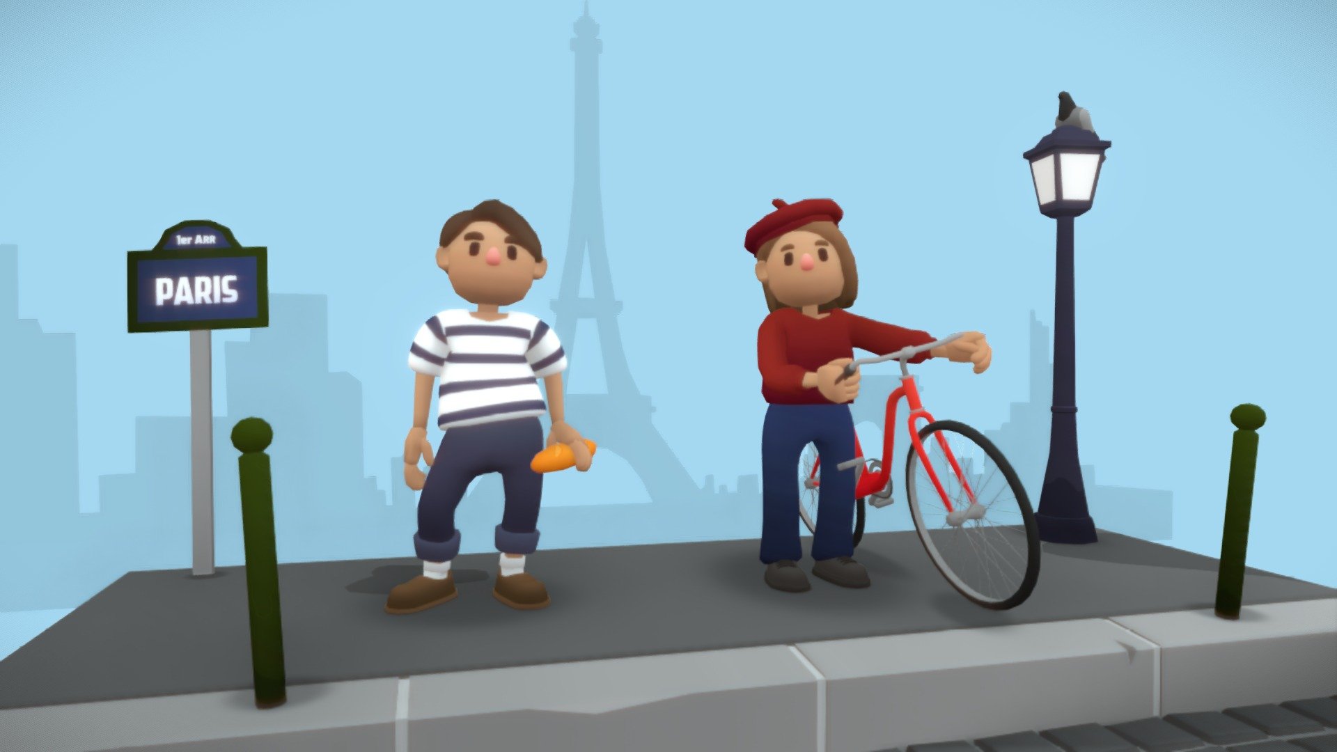 Low poly characters in Paris 🥖 - 3D model by whyplash [fefa1cd] - Sketchfab