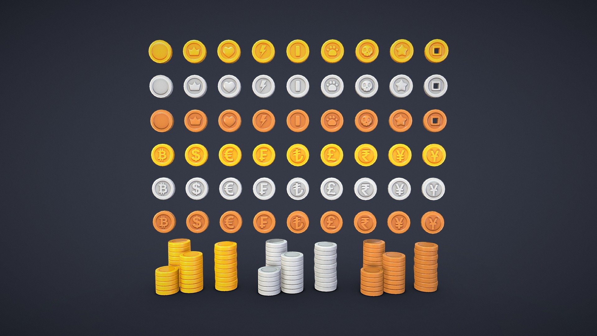Coin Pack - Buy Royalty Free 3D model by Andrii Sedykh (@andriisedykh ...