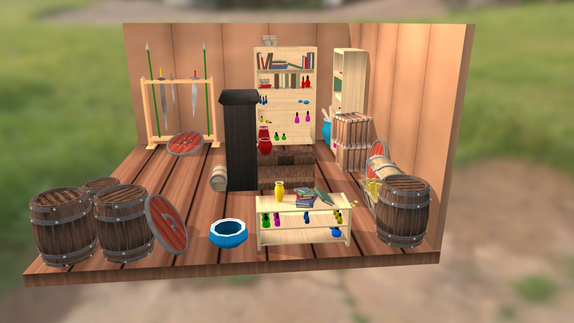 RPG Fantasy Village Merchant's Shop - Download Free 3D model by ...