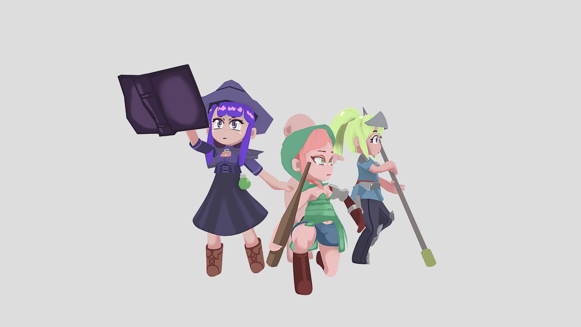 Basic RPG Series - Females - Download Free 3D model by Shortskirts ...