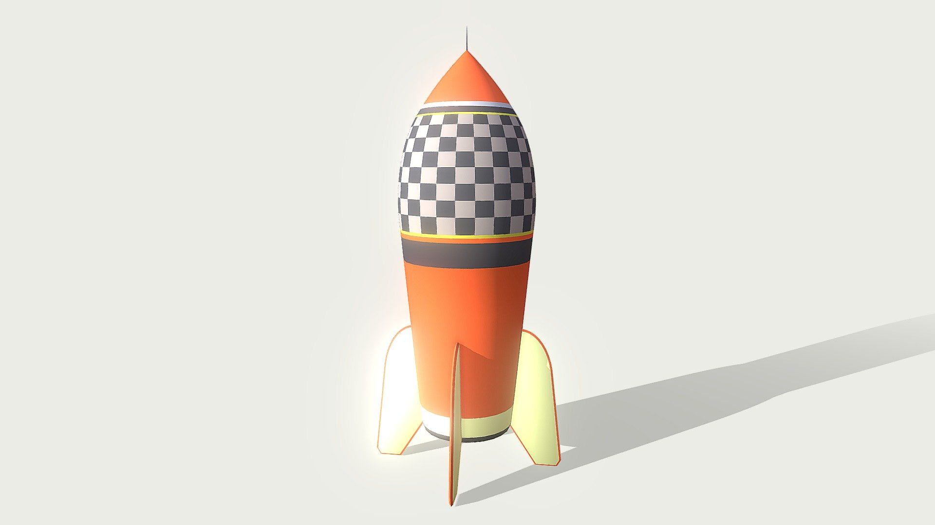 Cartoon Rocket Ship Ready For Go! - Download Free 3D model by 3Danny ...