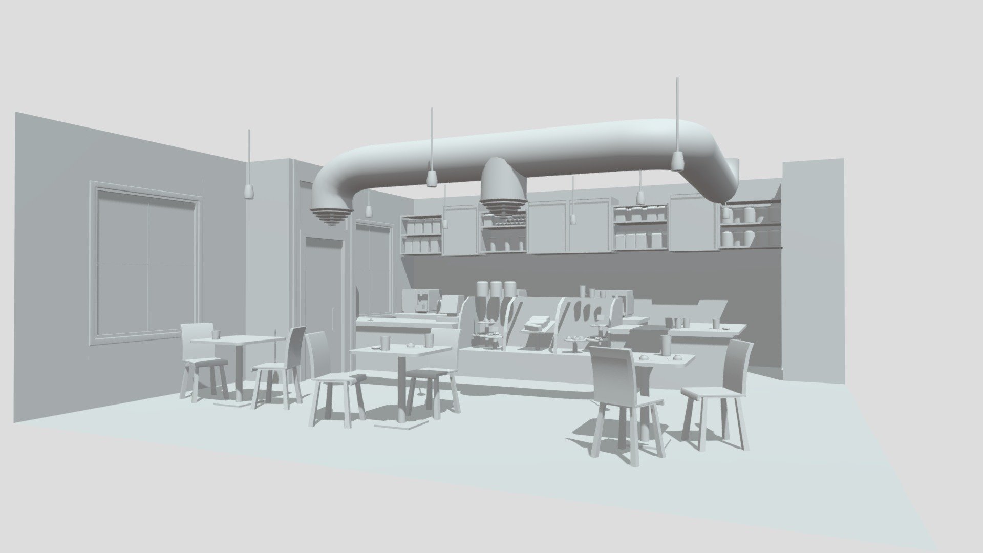 Cafe Final Model - Download Free 3D model by Justin_Lancaster [ff0c2b6 ...