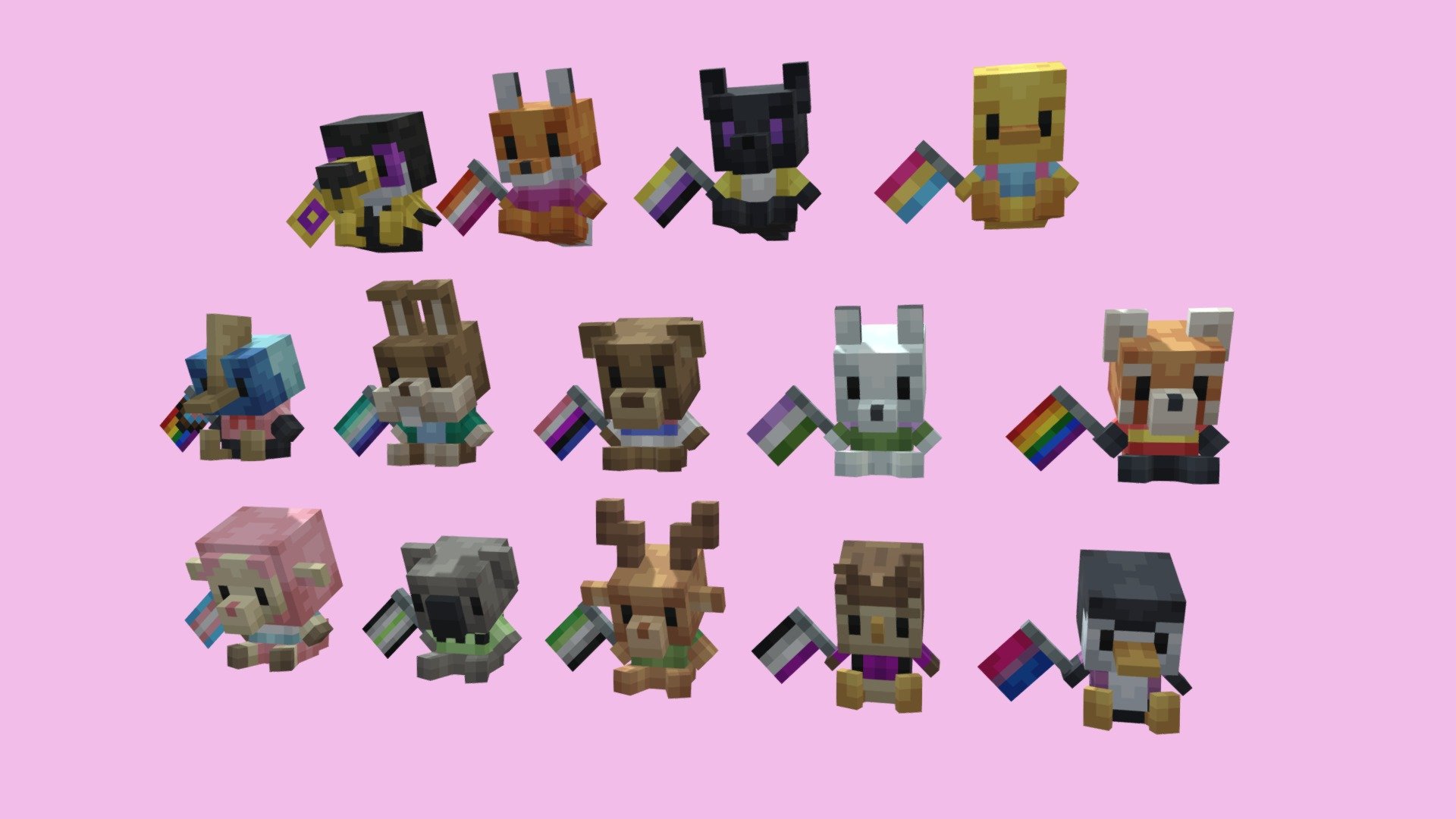 Minecraft Pride Plushies - 3D model by Nog's Menagerie (@nogs-menagerie ...