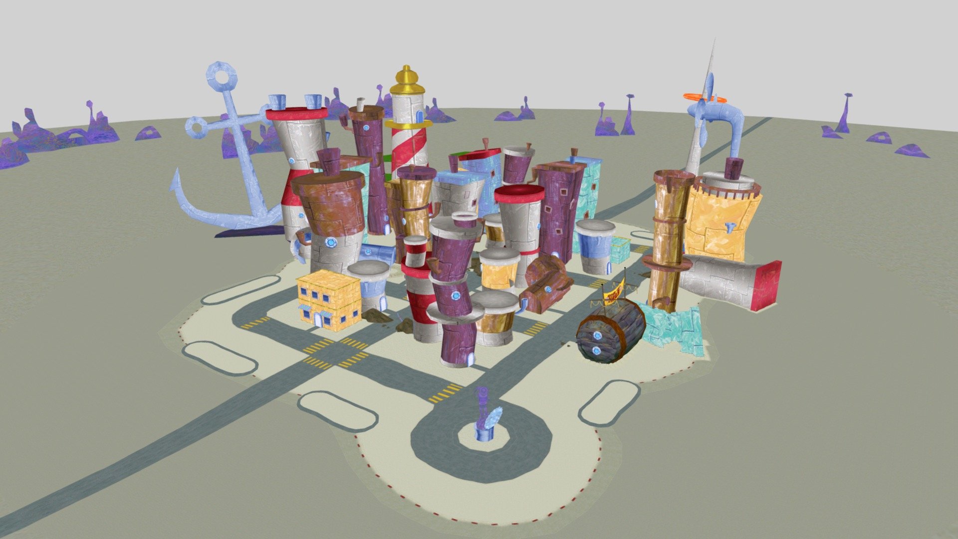BFBB - Downtown Bikini Bottom - Download Free 3D model by SMF Features ...