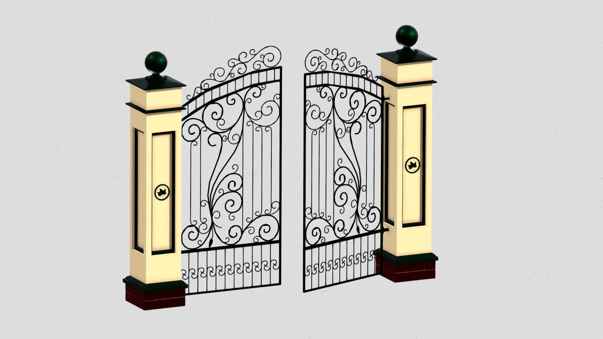 Wrought Iron Gate - 3D model by Krisztian_Molnar [ff1572c] - Sketchfab