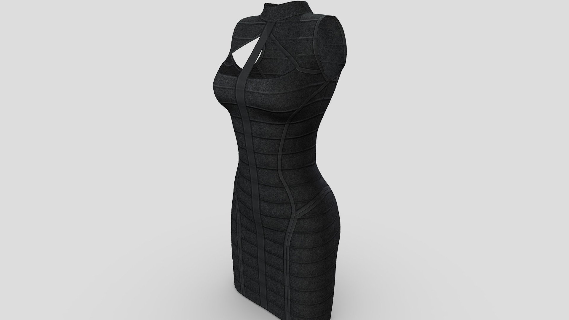 Chest Cutout Mini Female Dress - Buy Royalty Free 3D model by 3dia ...
