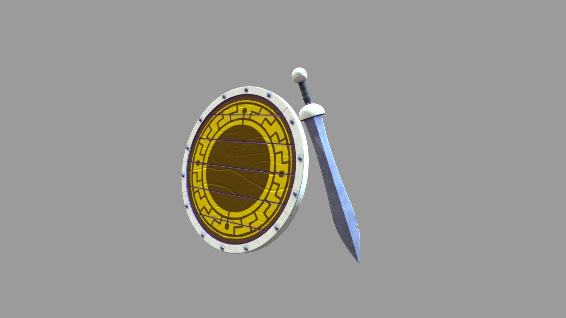 Stylized Sword & Shield - 3D model by Jace (@JaceNielsen) [ff1e6c6 ...
