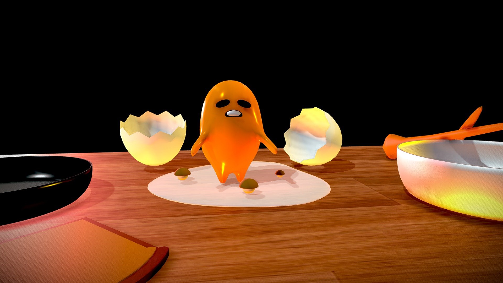 🥚 Gudetama 🥚 - 3D model by CamilaCampo [ff25373] - Sketchfab