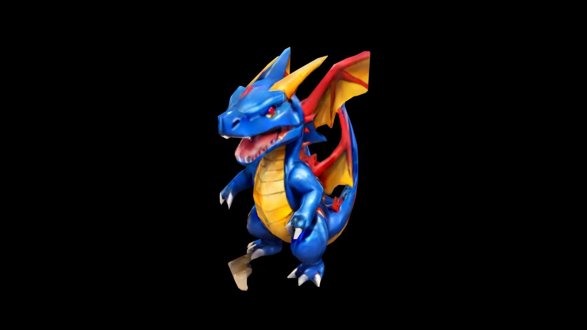 A fierce-looking fire dragon is depicted in a di - Download Free 3D ...