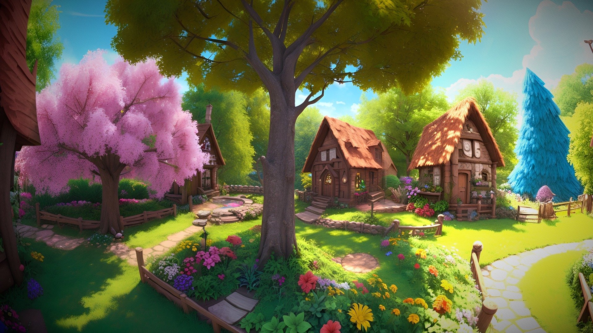 Free_-_skybox_fantasy_town - Download Free 3D model by Hallow ...