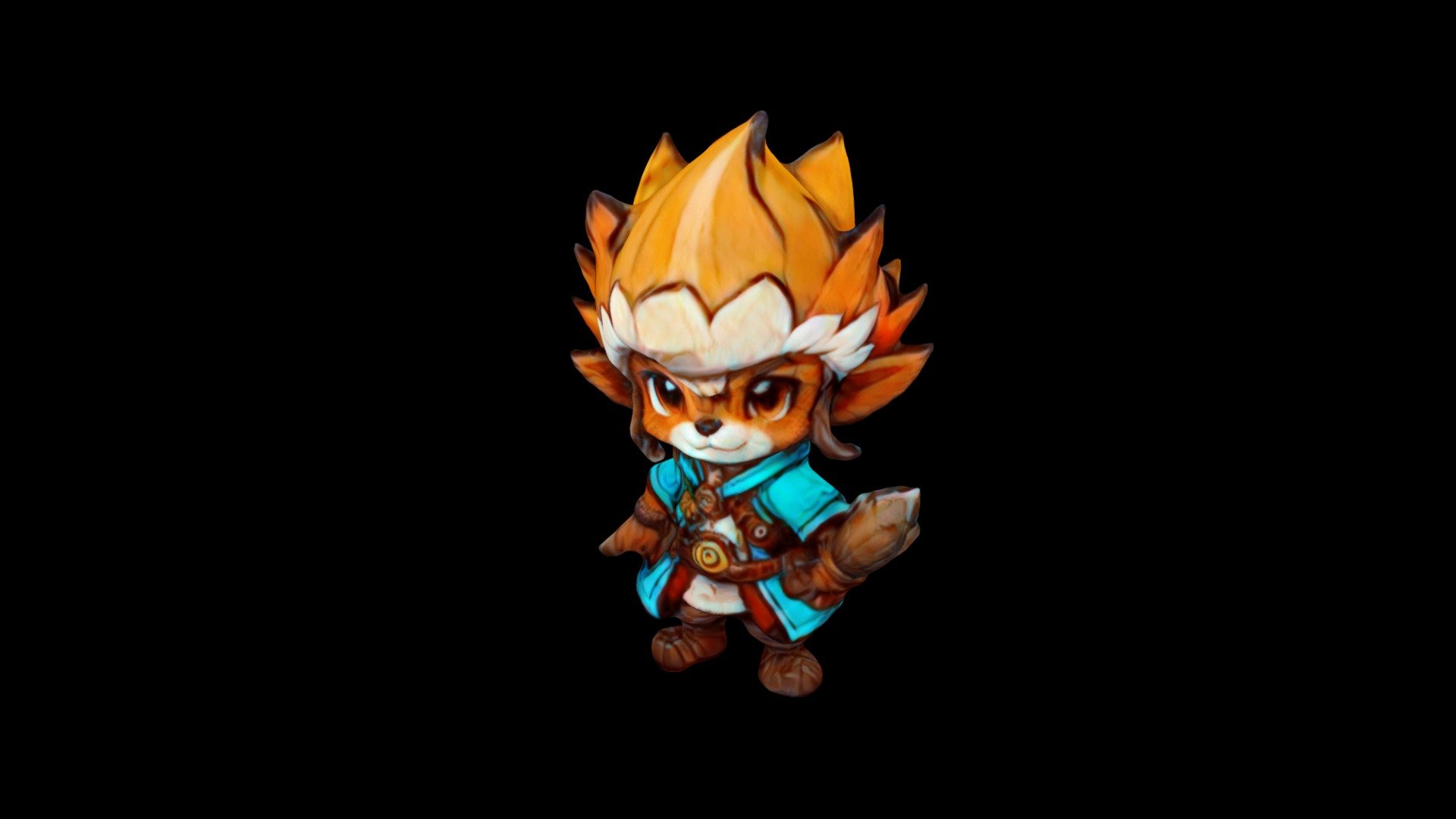 a brown fox dressed as a hunter the fox is holdi - Download Free 3D ...