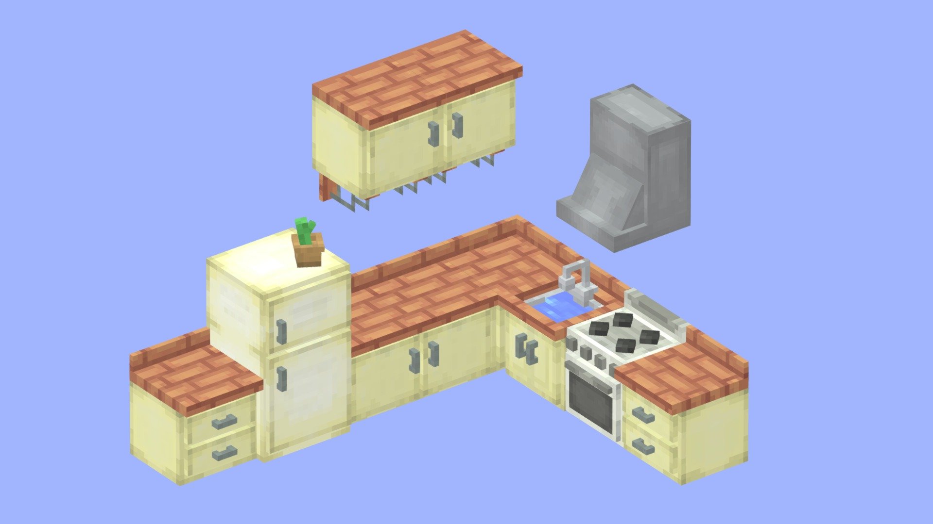 Minecraft Kitchen - 3D model by angelcarusi [ff2cb2c] - Sketchfab