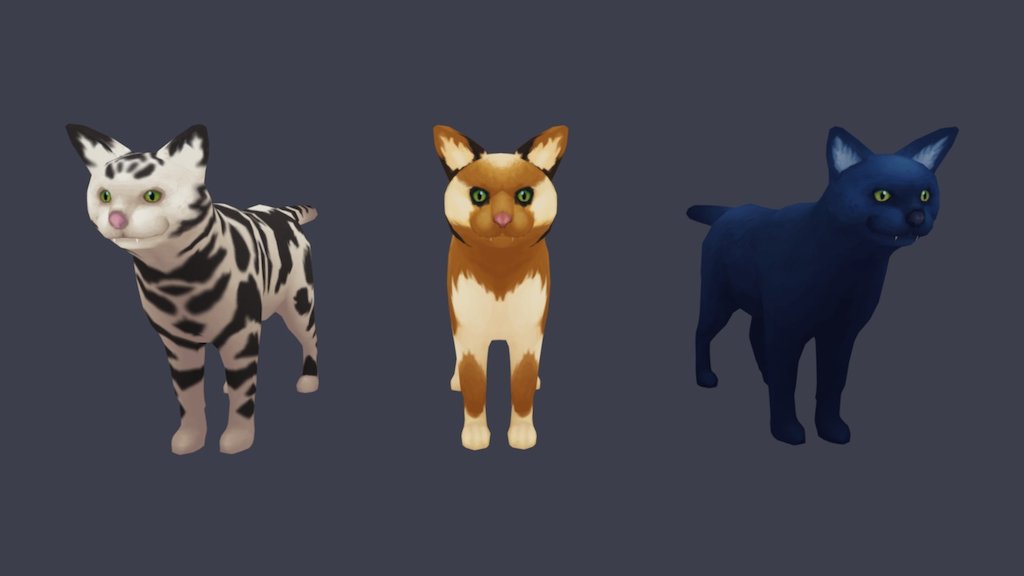 Hand Painted Animals Cats - 3D model by lucak [ff3d962] - Sketchfab