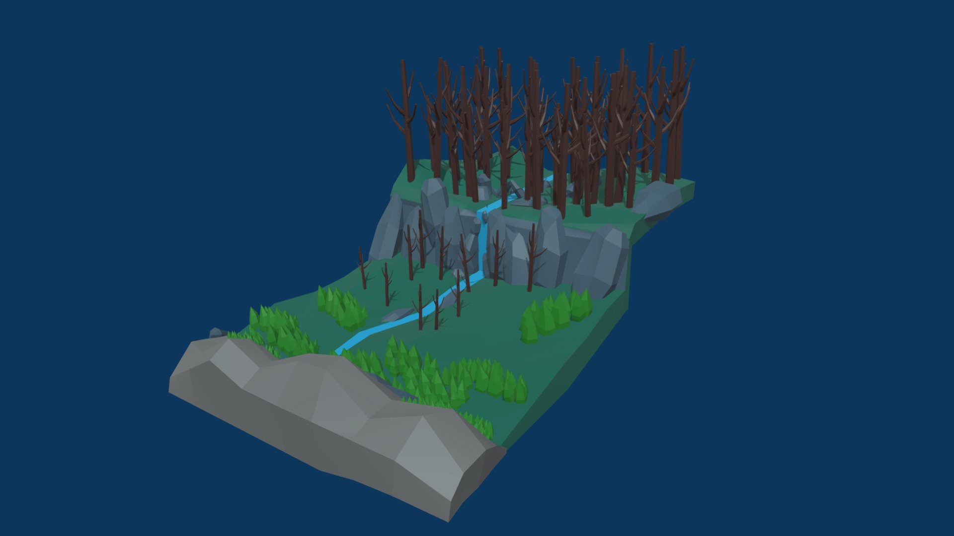 Forest Waterfall Vignette - Download Free 3D model by djcarson [ff568a3 ...