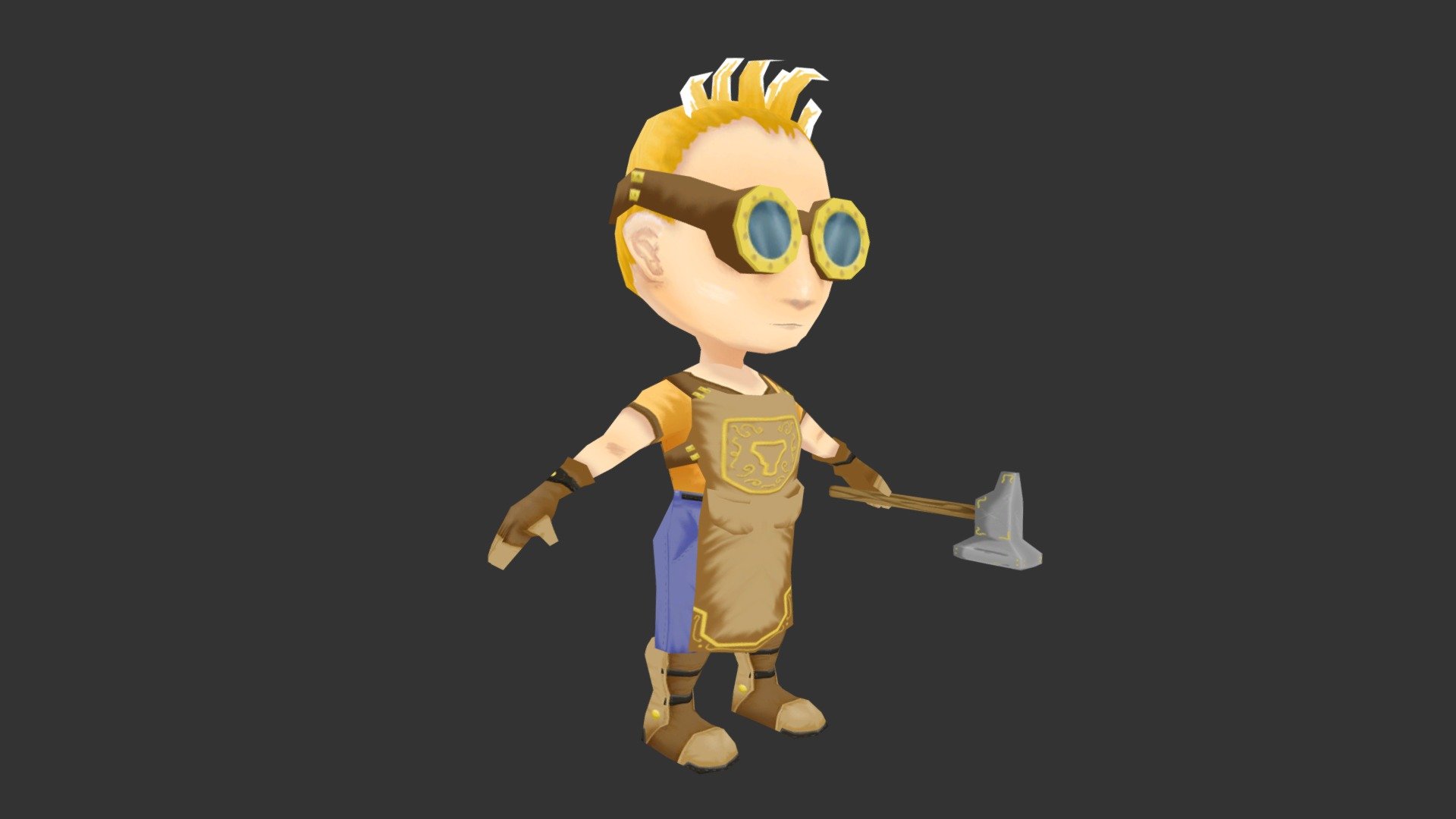 Blacksmith Chibi Character - 3D model by Arctemple [ff5e320] - Sketchfab