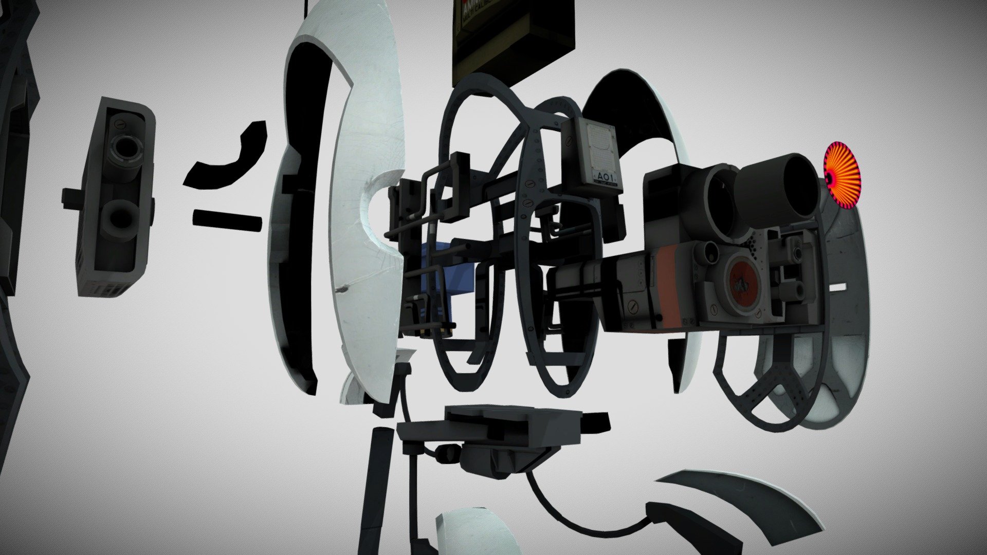 Disassembled Portal 2 Turret - Download Free 3D model by Portaller ...