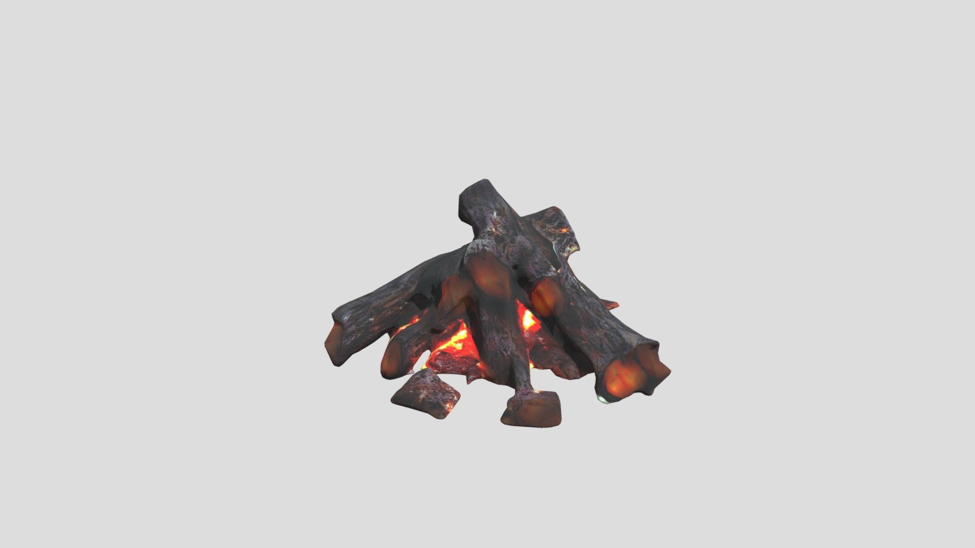 Smoldering Logs, Red Light, Bonfire L - Download Free 3D model by ...