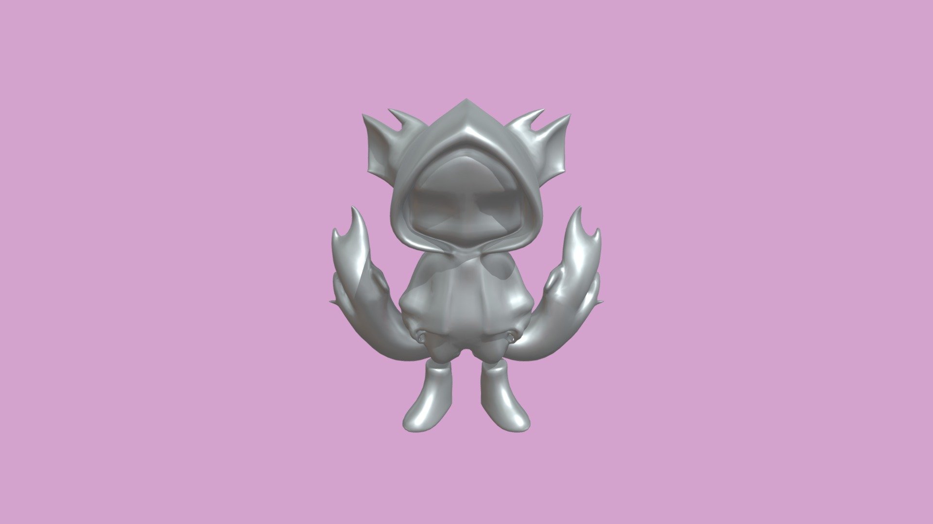 Anime-style fox character with dual tails - 3D model by kemarkosm ...