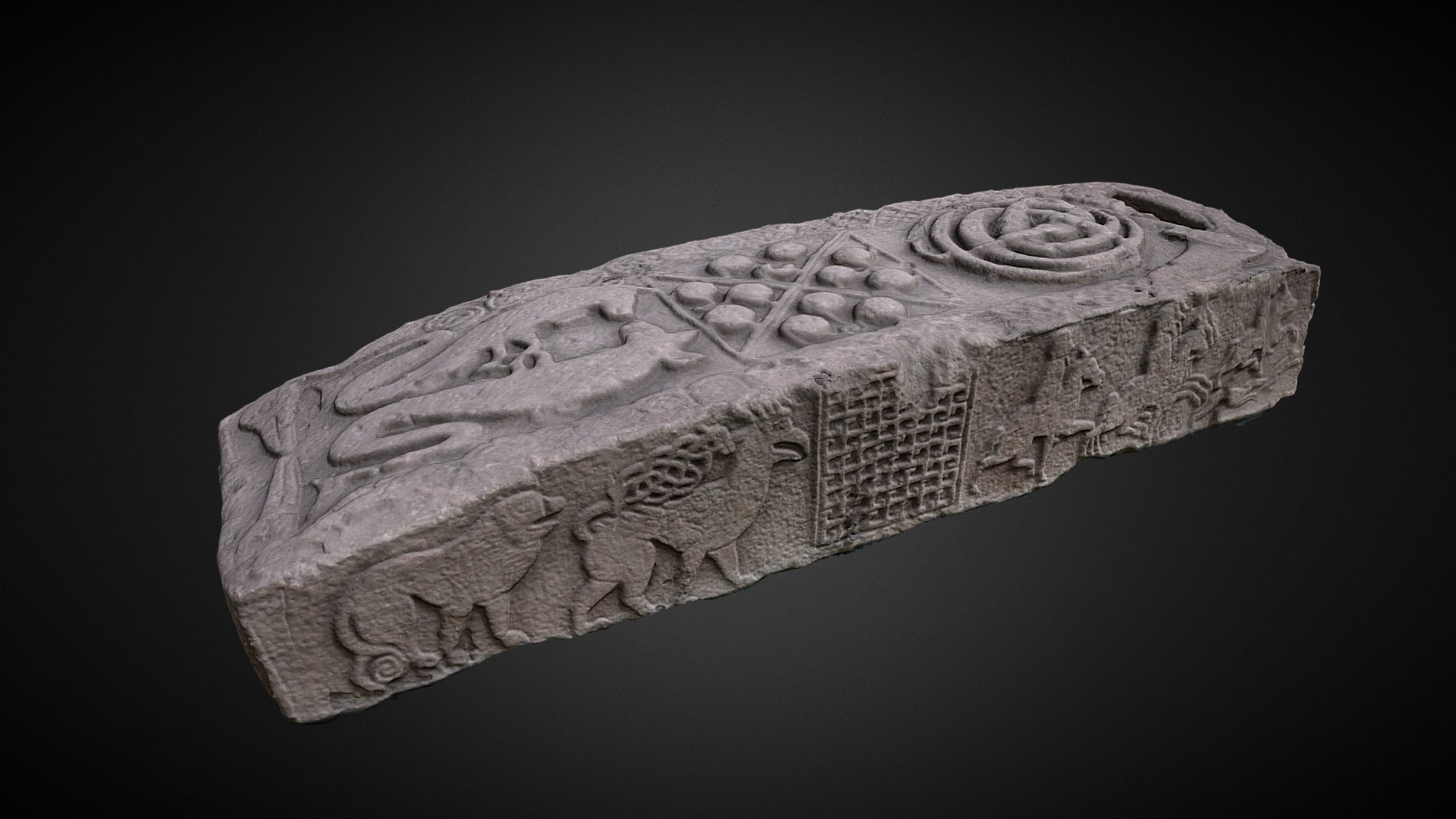Meigle 26 recumbent Pictish gravestone - Download Free 3D model by ...