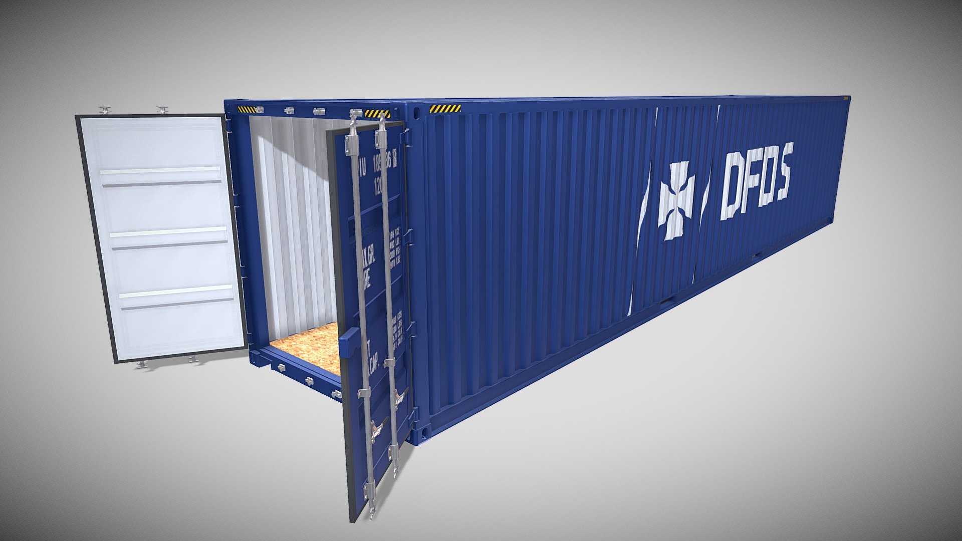 40ft Shipping Container DFDS - Buy Royalty Free 3D model by ...