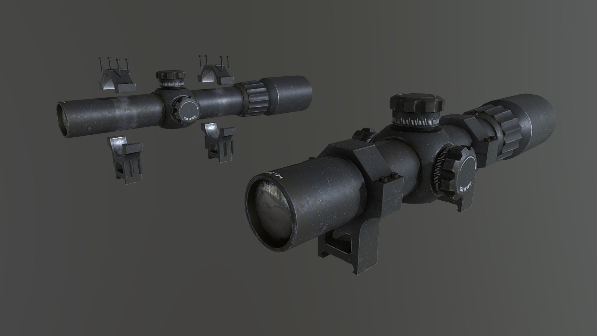 Rifle Scope 1-4 x 24mm - Download Free 3D model by Eric Wallbank ...