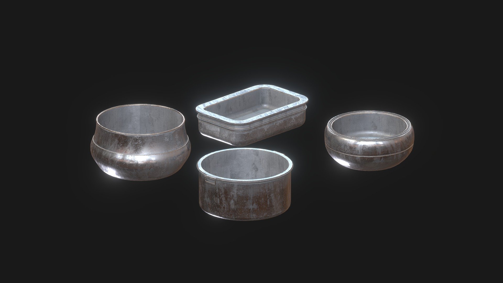 Set of steel bowls - Download Free 3D model by cpineda3d [ff8c055 ...