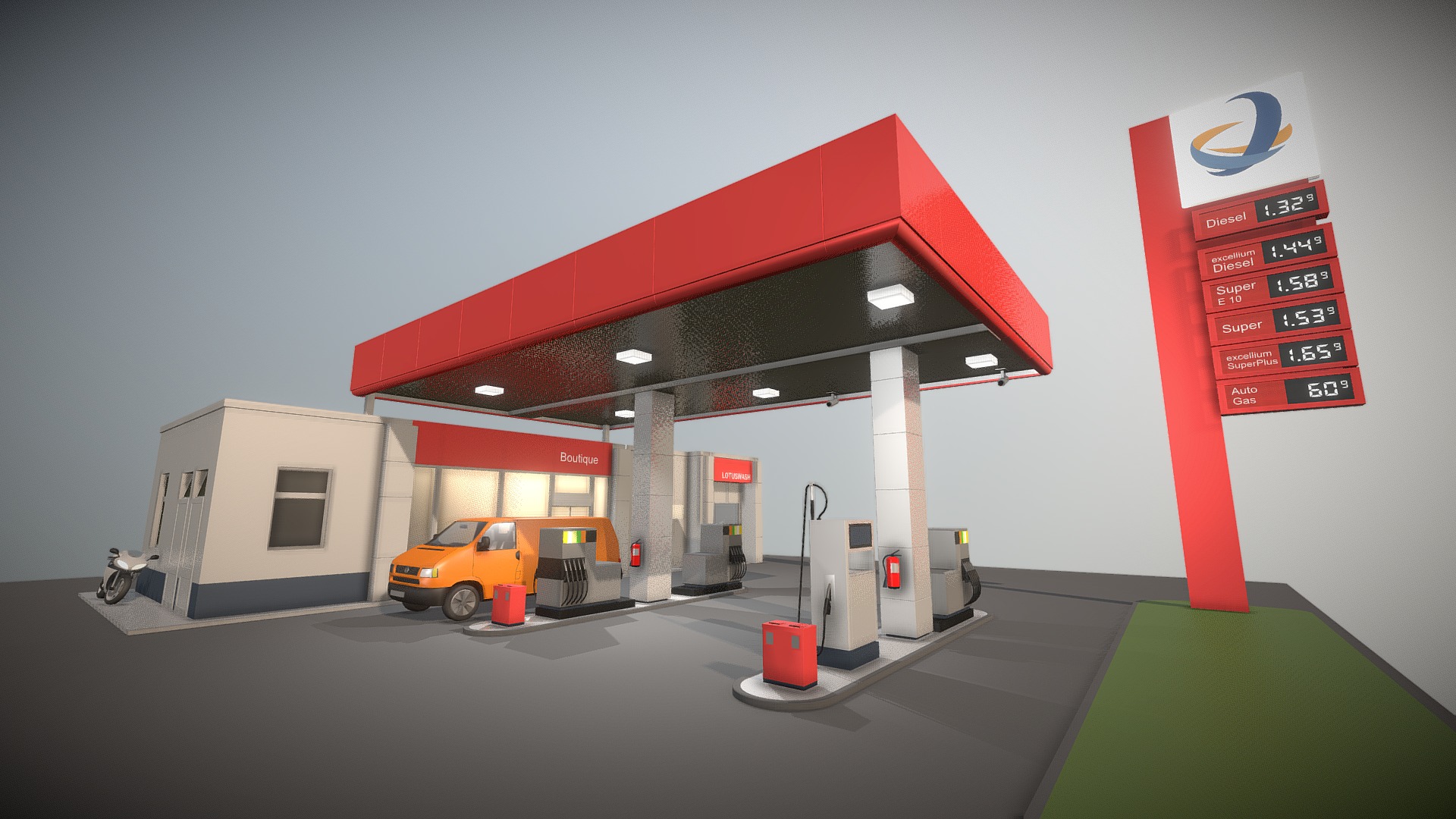 Gas Station Type-1 (WiP-6) - 3D model by VIS-All-3D (@VIS-All) [ff8c7a2 ...