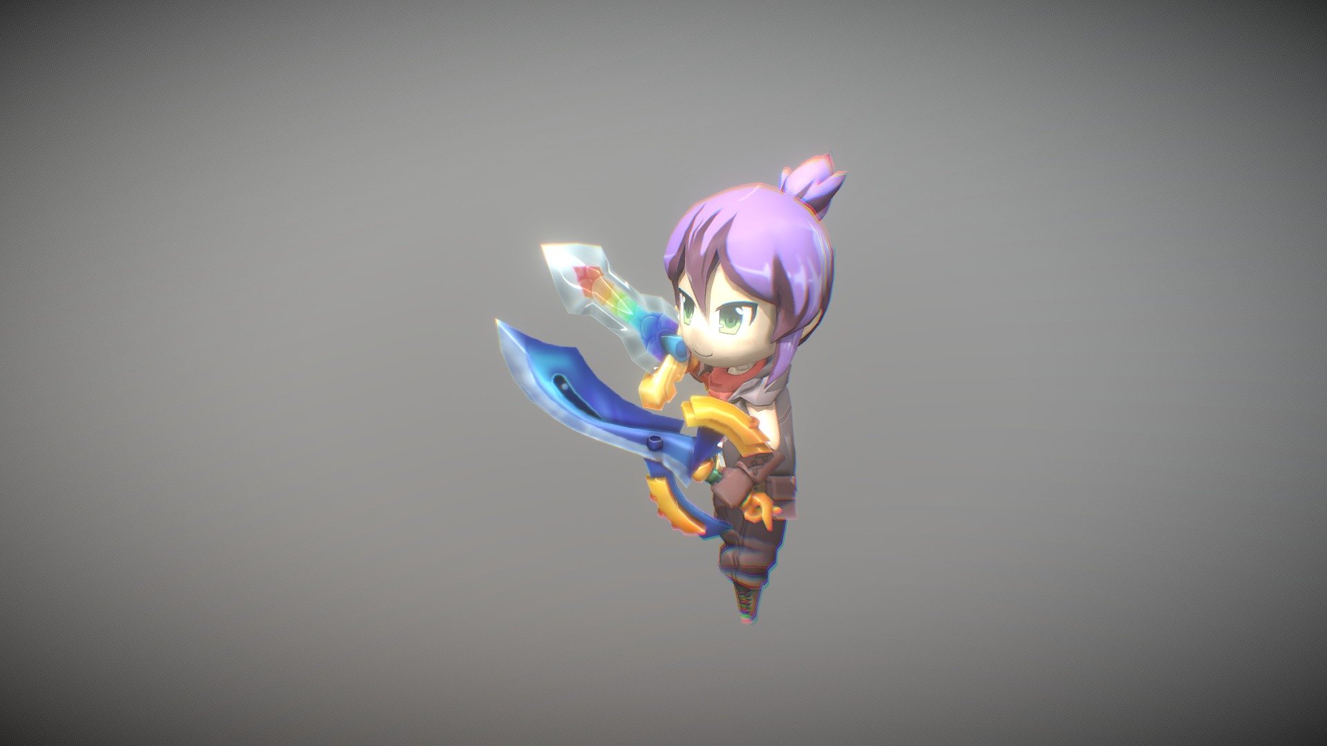 Chibi Dual Sword Character - 3D model by Welson Gan (@welsongan ...